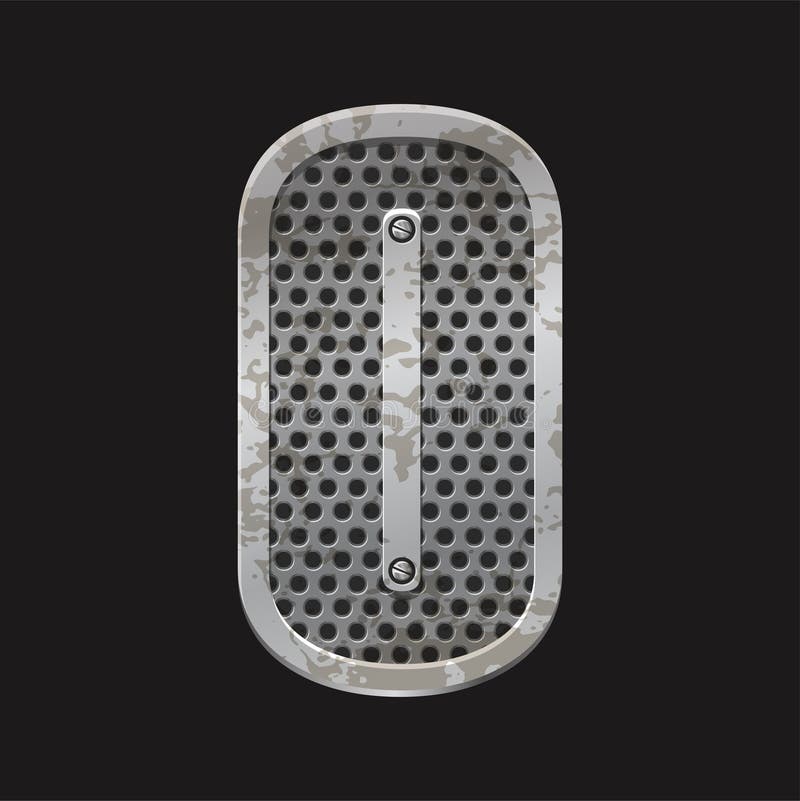 Metallic Style Silver Number Zero. Iron Number 0 Isolated in Vector ...