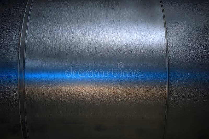Metallic Surface with Blue Glowing Reflection, Subtle Curved Light ...