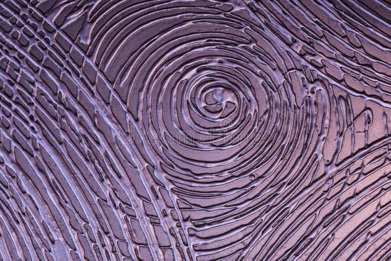Metallic Surface with a Circular Pattern of Violet Lilac Paint. Texture ...