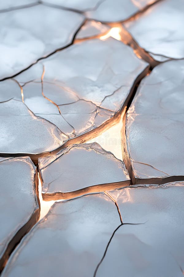 A Metallic Surface Displays a Shattered Look with Deep Cracks ...