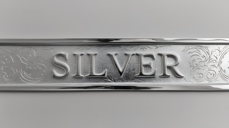 Detailed Silver Etching Showcasing the Word Silver with Intricate ...