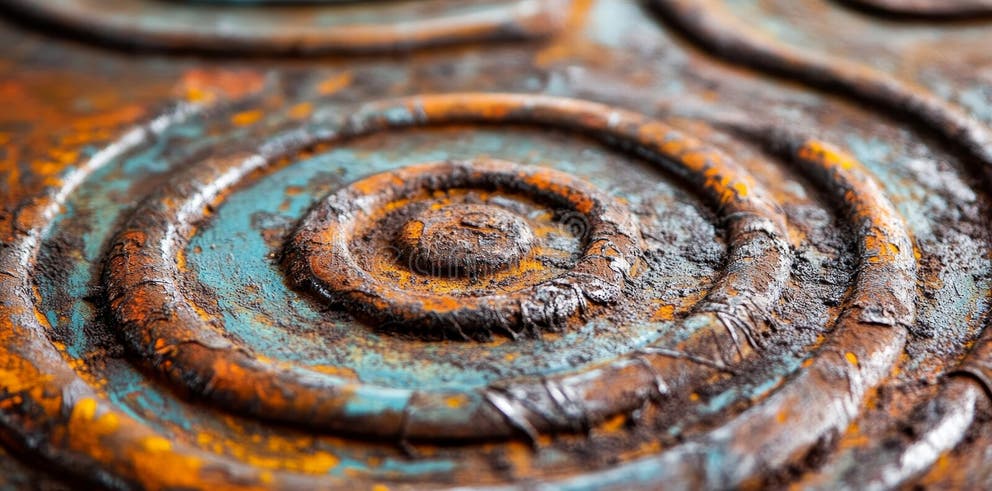 A Metallic Surface that Has Been Weathered, Showing Circular Patterns ...
