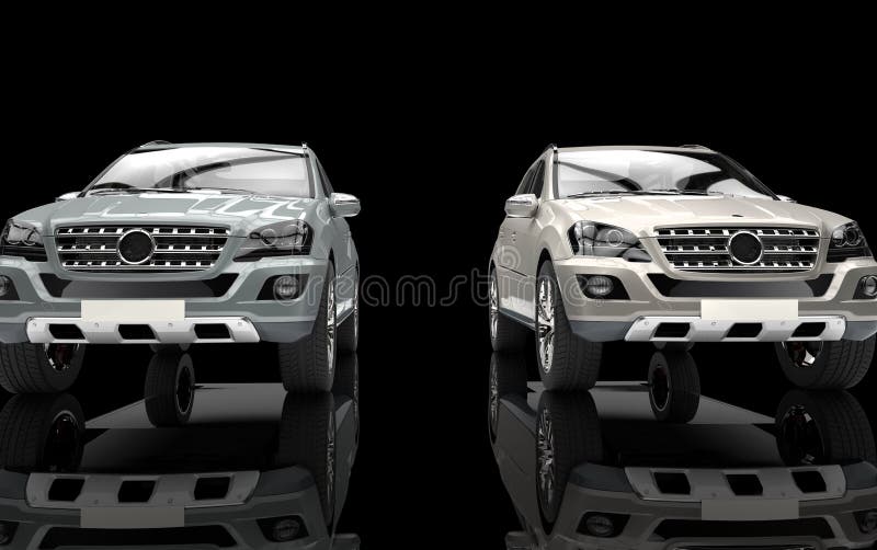 Metallic SUV Front View stock illustration. Illustration of sporty ...