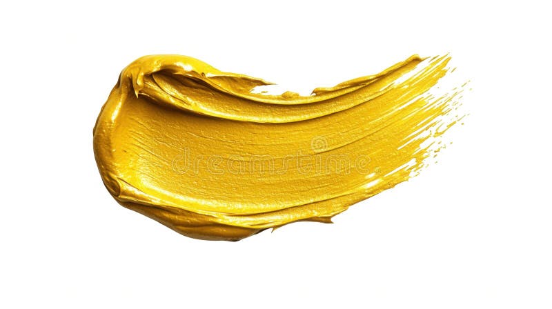 Metallic Sweeping Paint Brushstroke Gold Across Transparent Surface ...