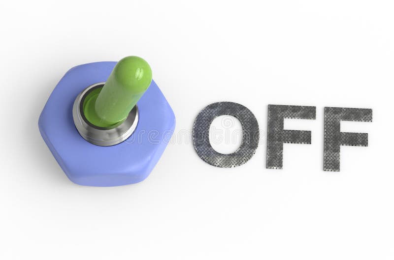Metallic Switch Off Position Painted Green 3d Illustration Isolated ...