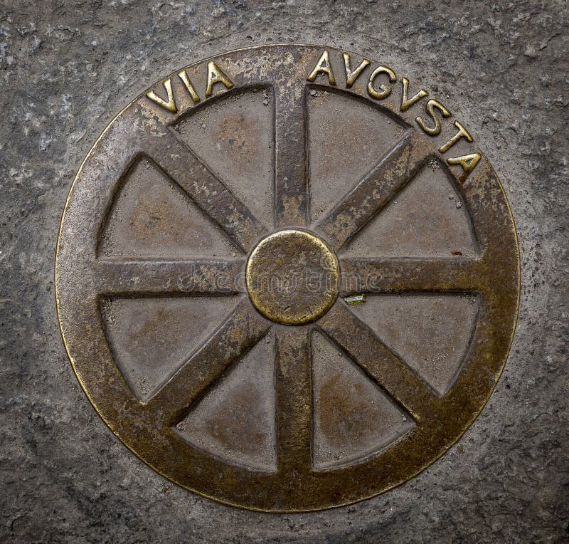 Metallic Symbol of the Via Augusta Stock Image - Image of augusta ...