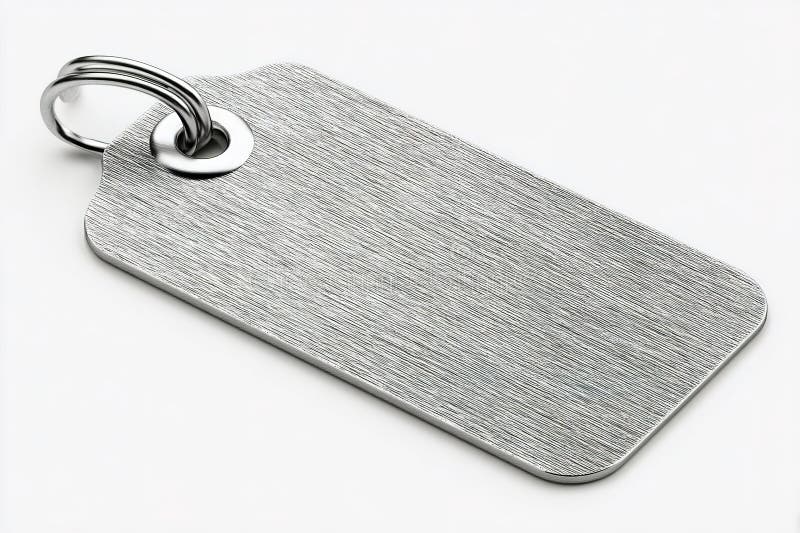 Simple Metallic Tag with Smooth Surface and Round Hole on One Side ...