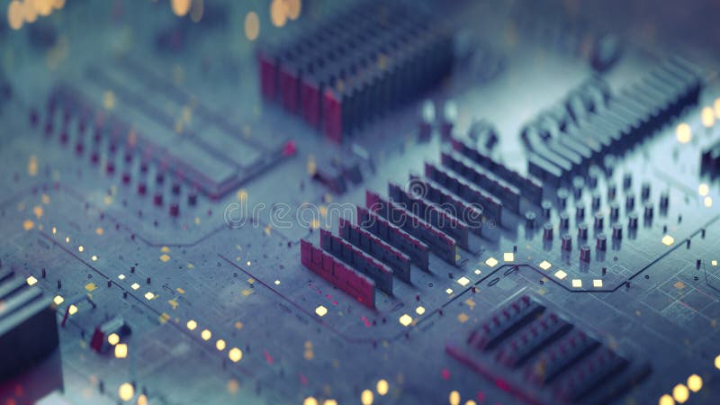 Metallic Technical Plate 3D Rendering Stock Illustration - Illustration ...