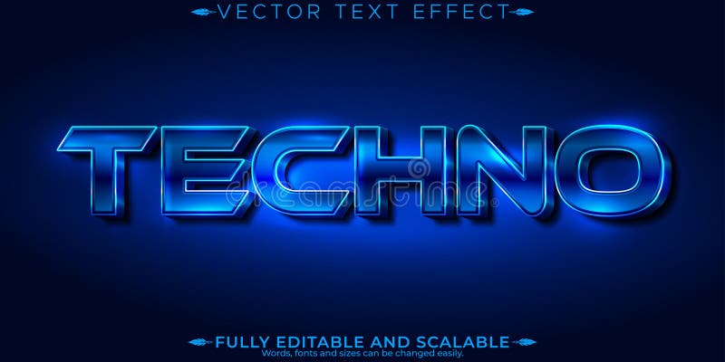 Metallic Techno Text Effect, Editable Shiny and Elegant Text Style ...