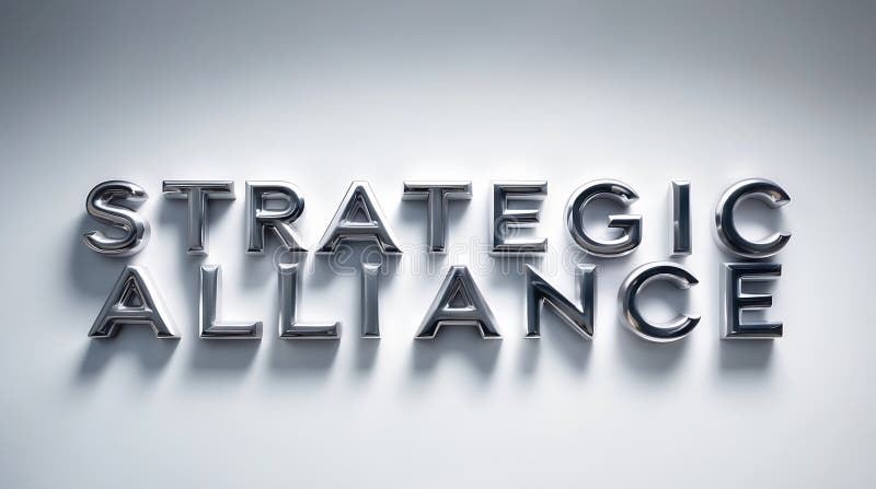 Metallic Text Depicting Strategic Alliance on a Simple Background Stock ...