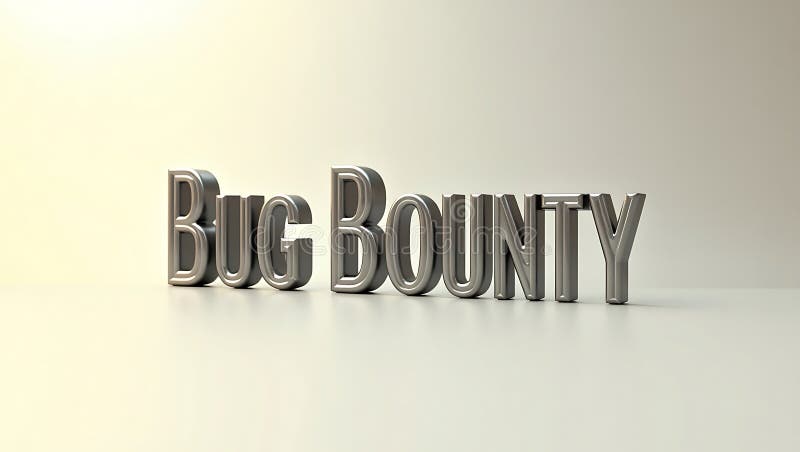Metallic Text Displaying Bug Bounty on Simple Background Stock ...