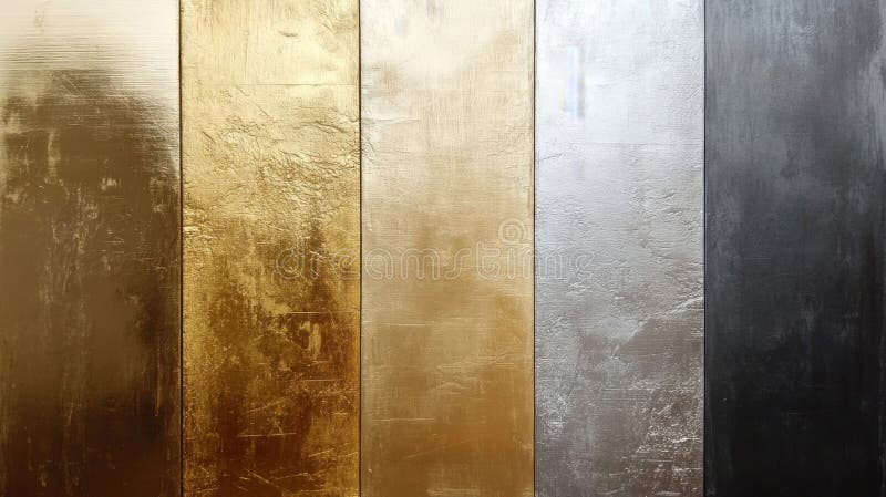Metallic Textures: Gold, Silver, Gray, and Black Variations Stock Illustration - Illustration of ...