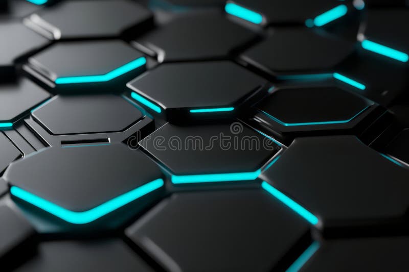 A Metallic-themed 3D Background Featuring Hexagonal Plates with ...