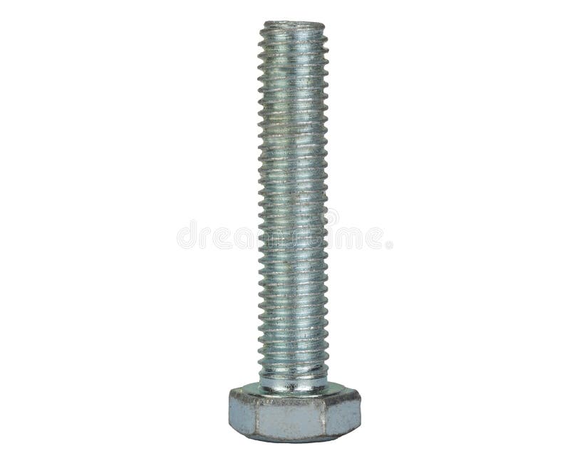 Metallic Threaded Bolt with Hexagonal Nut Stock Photo - Image of fixing ...