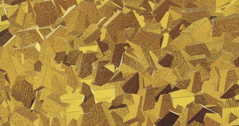 Metallic Tile Pattern. Golden Background. Golden Polygonal Wall from ...