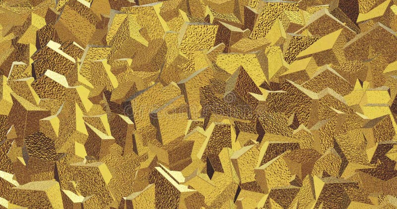 Metallic Tile Pattern. Golden Background. Golden Polygonal Wall from ...