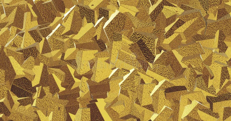 Metallic Tile Pattern. Golden Background. Golden Polygonal Wall from ...