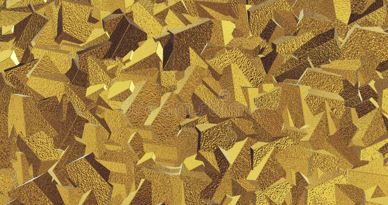 Metallic Tile Pattern. Golden Background. Golden Polygonal Wall from ...