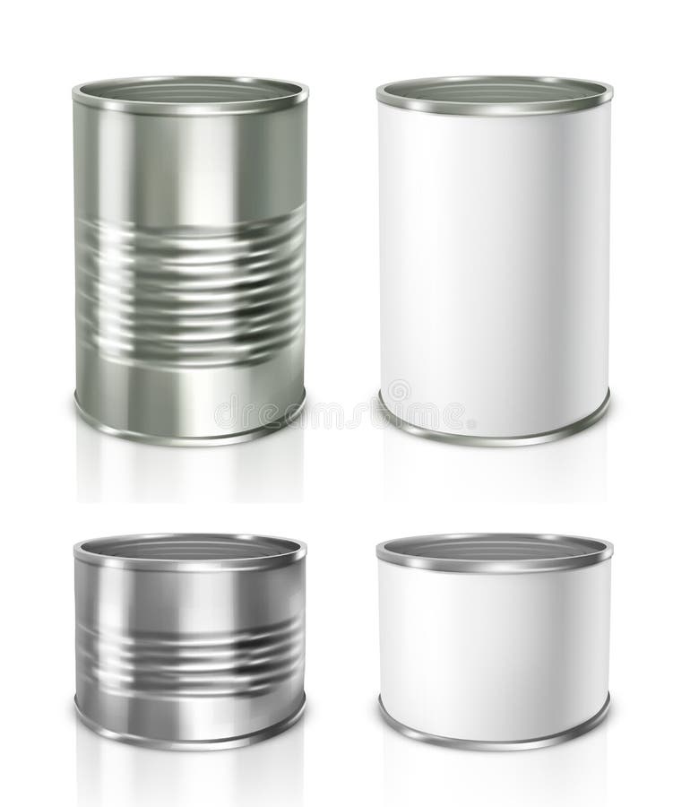 Metallic Tin Cans. Vector Illustration Stock Illustration ...