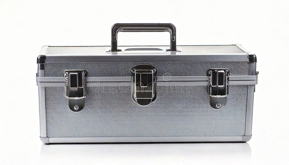 A Metallic Toolbox Designed for Storing and Organizing Various Tools ...