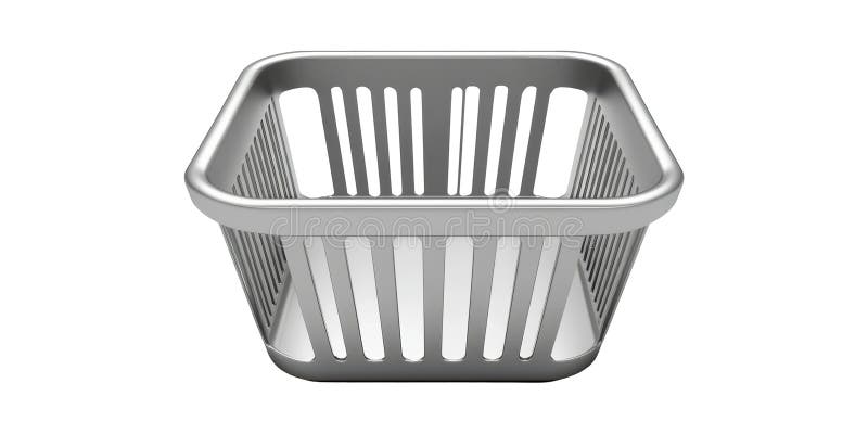 Metallic Trash Bin Icon for Digital Interfaces. Symbol of Waste ...