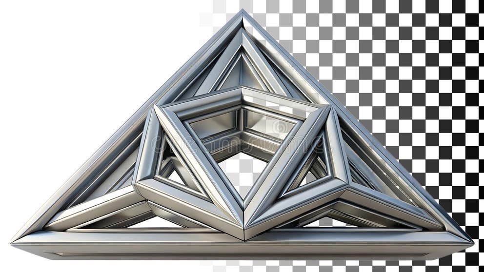 Metallic Triangular Geometric Symbol Abstract Shape Png Transparent ...