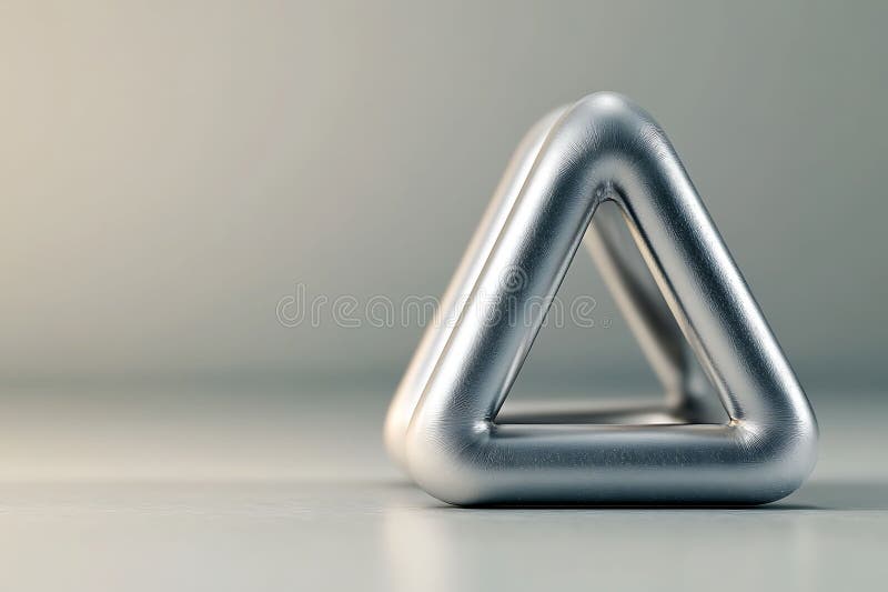 Metallic Triangular Object on Neutral Background Stock Illustration ...