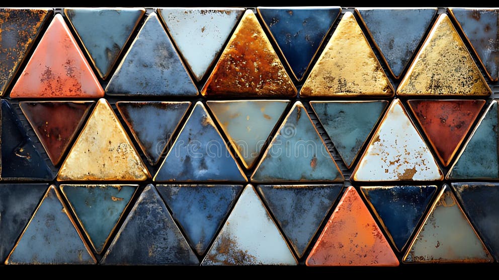 Metallic Triangular Tiles Texture Background Design Stock Illustration ...