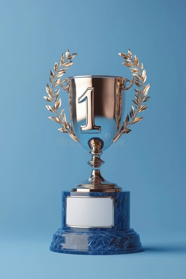 Metallic Trophy on Podium stock photo. Image of sports - 363793178