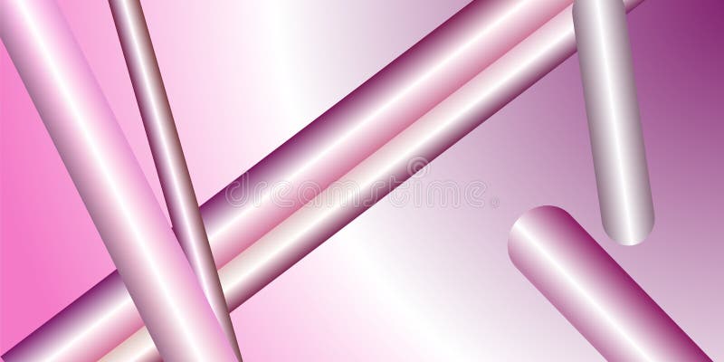 Metallic Tubes are Scattered. Metallic Sheen, Gradient. Abstract ...