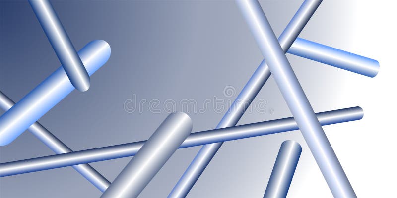 Metallic Tubes are Scattered. Metallic Sheen, Gradient. Abstract ...