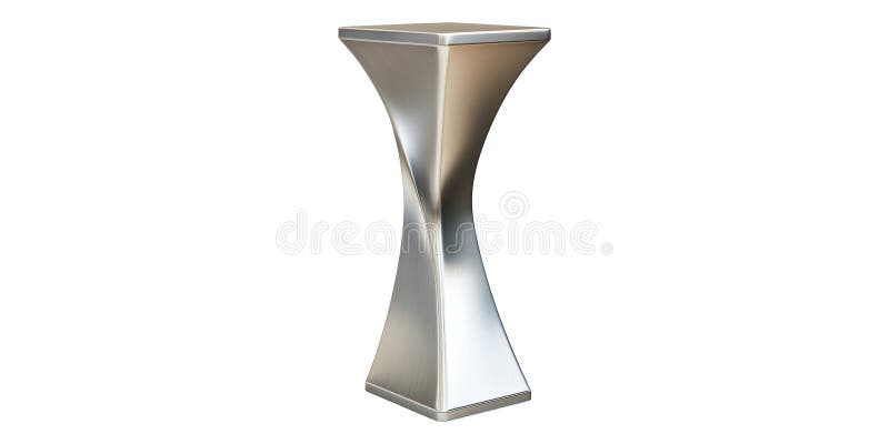 Metallic Twisted Column with Shiny Surface Isolated on Transparent ...