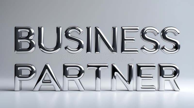 Metallic Typography Showcasing the Phrase Business Partner in a Minimal ...