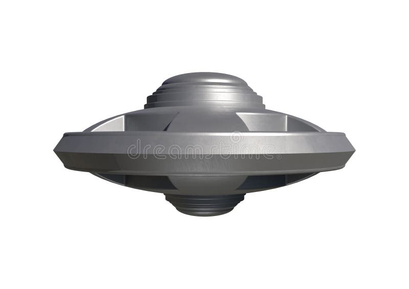 Metallic Spaceship Isolated on White Background Stock Illustration ...