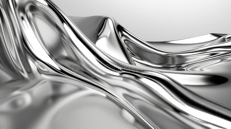 Metallic Waves with a Mirror-like Finish Create a Flowing Silver ...