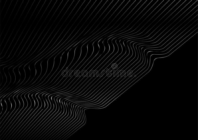 Metallic Wavy Thin Minimal Distorted Lines Abstract Technology ...