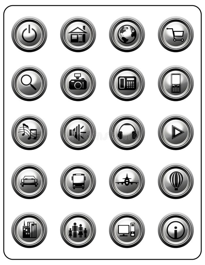 Metallic Web Buttons stock illustration. Illustration of abstract - 4541346