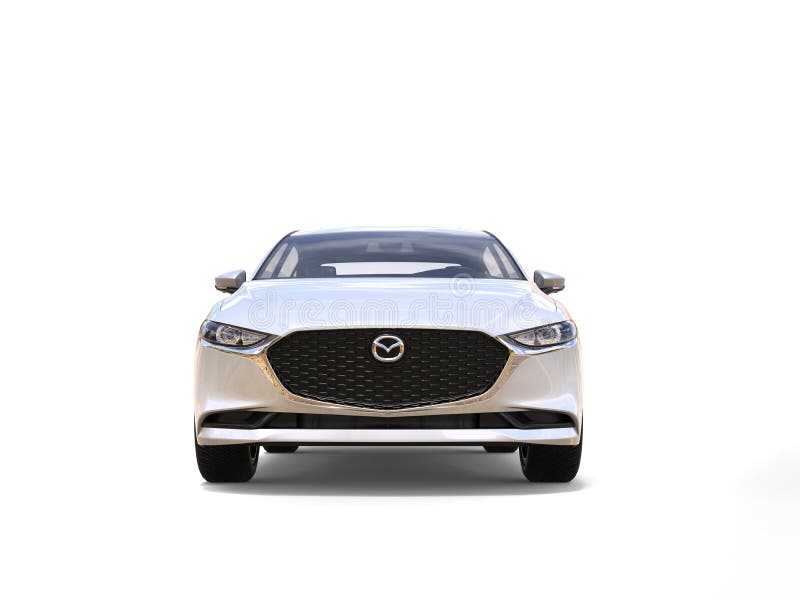 Metallic White Mazda 3 2019 - 2022 Model - Front View Editorial ...