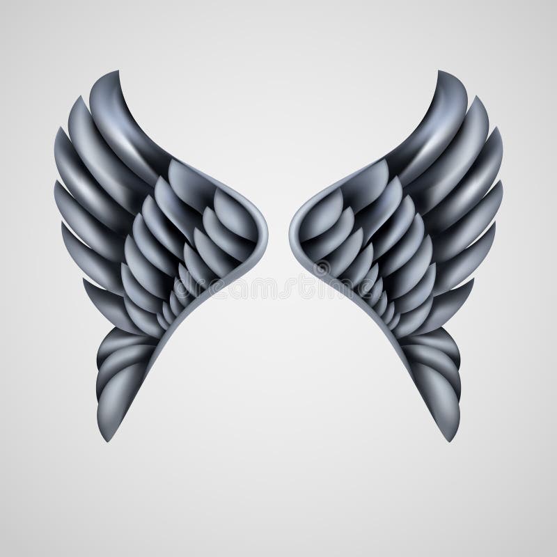 Metallic Wings stock vector. Illustration of majestic - 83635849