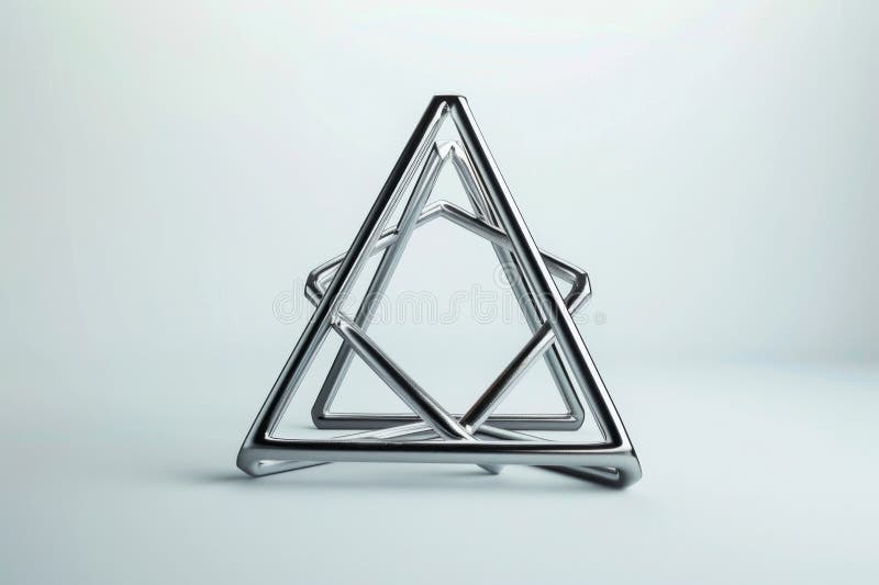 Metallic Wire Equilateral Triangle Sculpture Stock Illustration ...