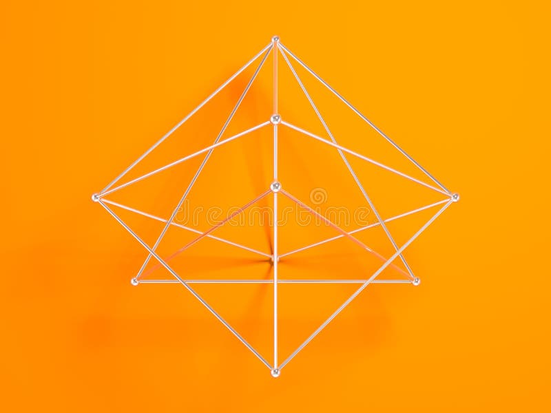 Metallic Wire-frame Lattice Object, Abstract Geometric Structure 3d ...