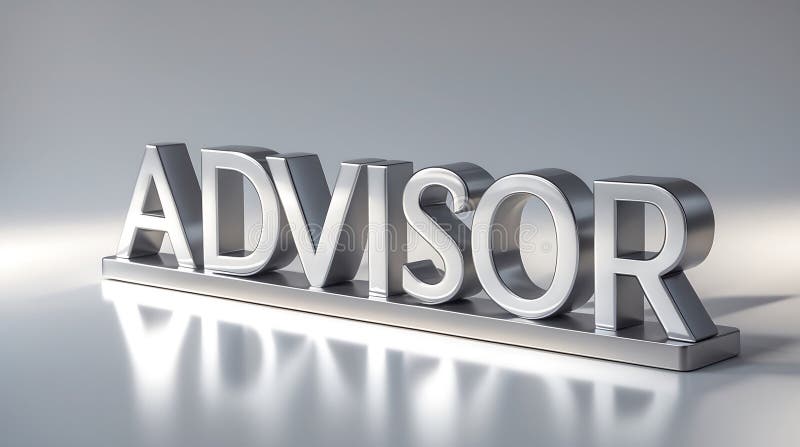 Metallic Word Sign Displaying the Term Advisor Set Against a Light ...