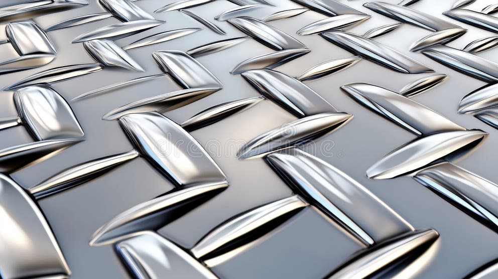 Metallic Woven Lozenge Pattern: Reflective Chrome Texture with ...