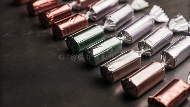 Metallic Wrapped Candies stock illustration. Illustration of chocolate ...