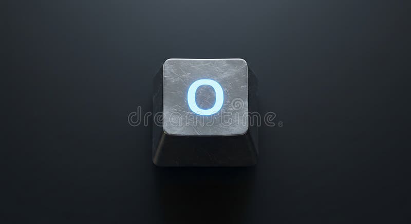 Metallic Zero Key stock illustration. Illustration of multimedia ...