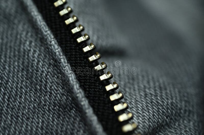 Metallic Zip on Denim Jeans Stock Image - Image of apparel, attire ...