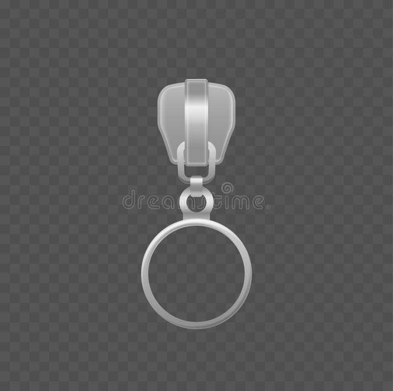 Metallic Zipper Pull with a Circular Ring Isolated on Transparent ...