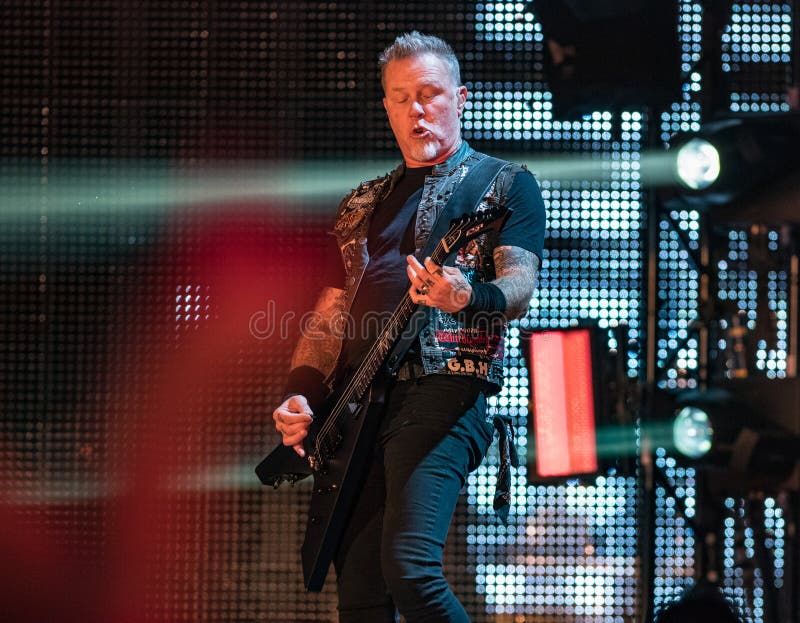 Metallica live in concert editorial stock image. Image of lars - 277555789