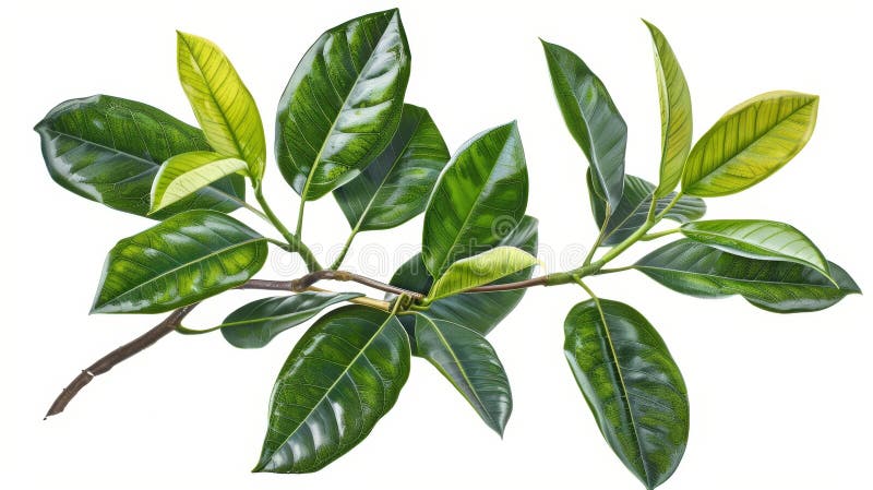 Metalliclooking Plant with Rubbery Flexible Leaves Stock Illustration ...