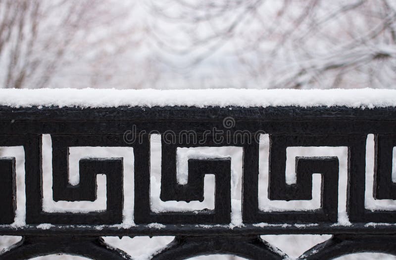 Metallis Barring Pattern Pod with Snow Stock Photo - Image of cold ...